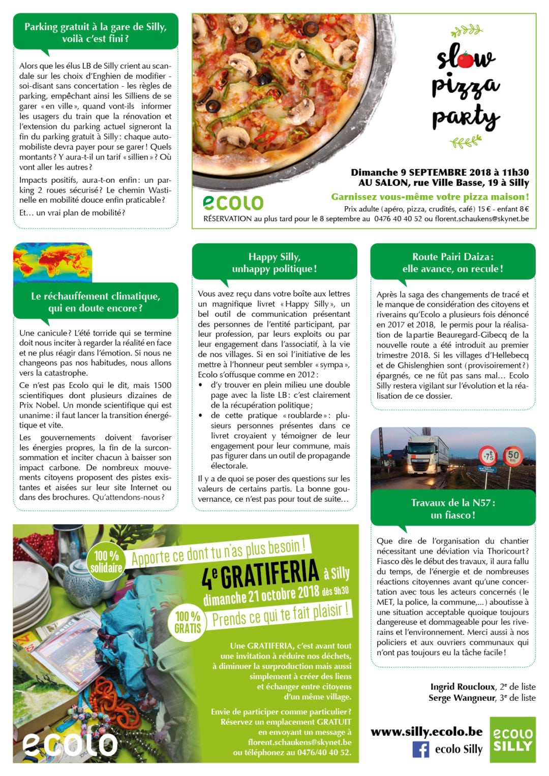 « DIS VERT! » Août 2018 - Ecolo Silly